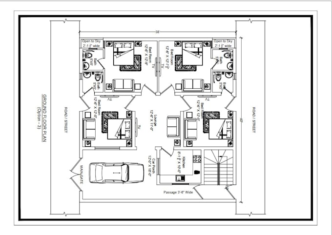 Design autocad 2d floor plan, architectural floor plan by Naveedakhtar27 | Fiverr