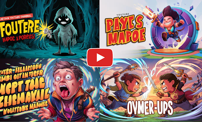 Draw custom cartoon youtube thumbnails in any style by Dezistudio | Fiverr