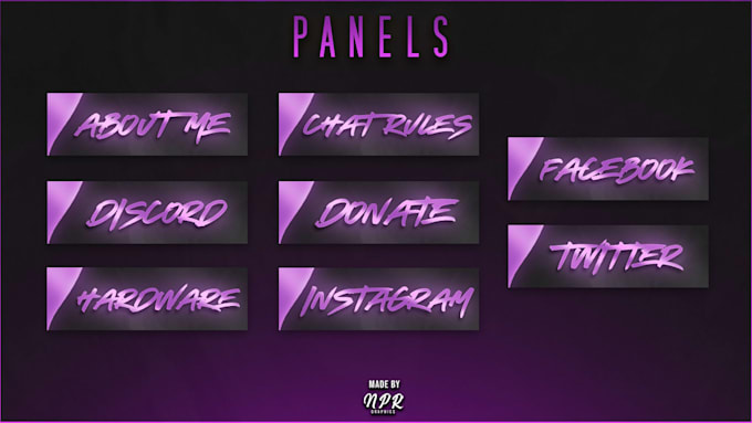 Create custom panels for twitch streamer button design by Npr_graphics ...