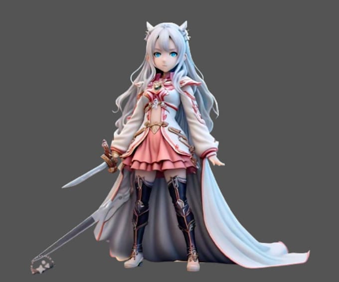 Sculpt 3d anime figure, anime diorama model action figure 3d toy for 3d ...