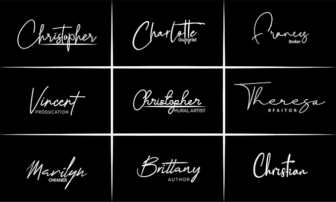 Design hand drawn, signature, scripted, cursive, handwritten logo by ...