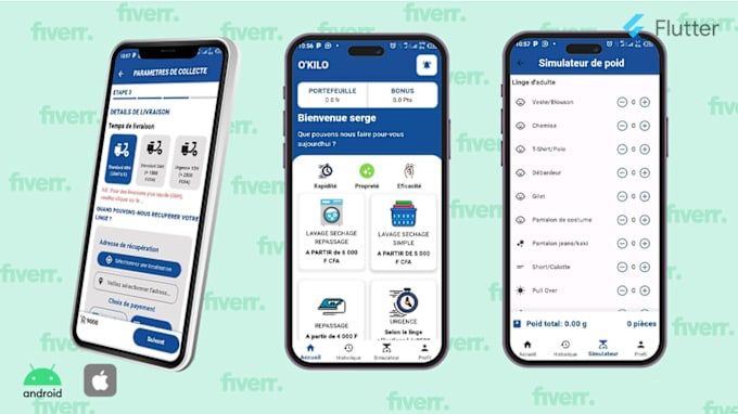 Create a flutter laundry and delivery app for you by Sergedx | Fiverr