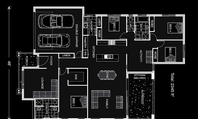 3d architectural house design, floor plan, house plan with realistic ...