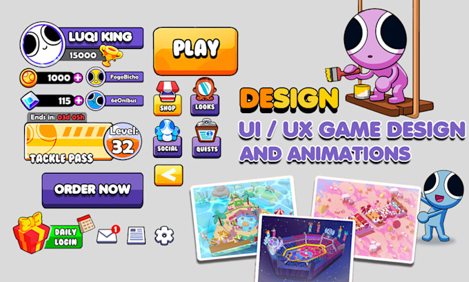 Design complete 2d game ui ux graphics for your mobile, pc by Mahnoor ...