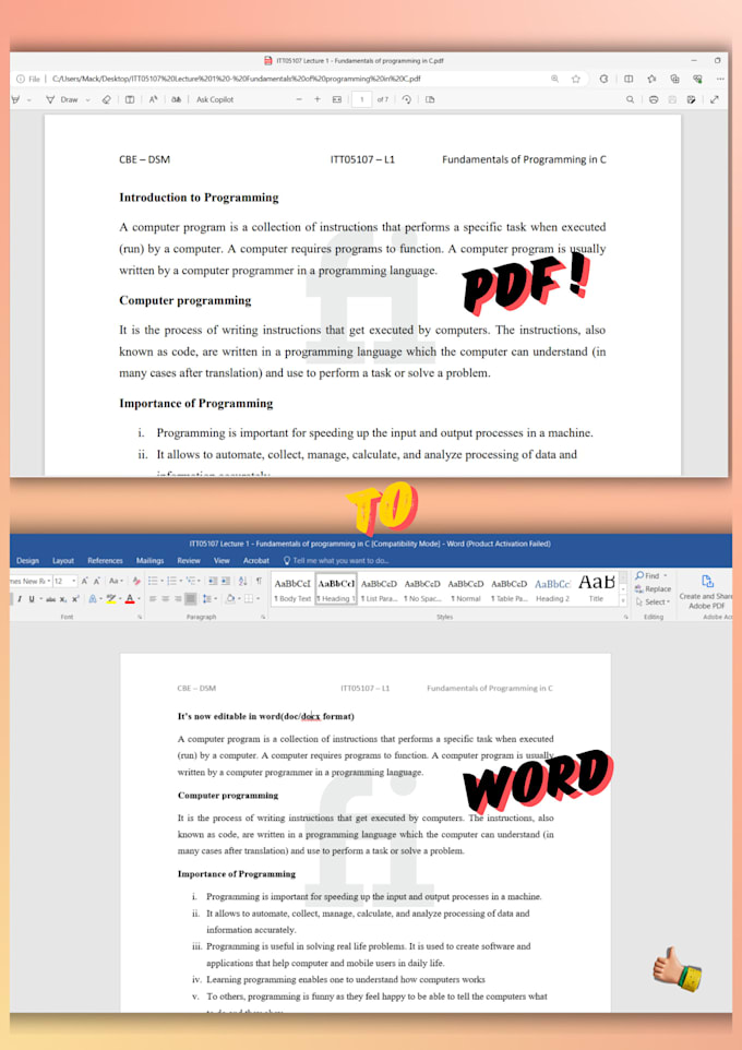 Convert pdf, word, excel, pptx, images, csv, and do data entry by Syntax_sentenza | Fiverr