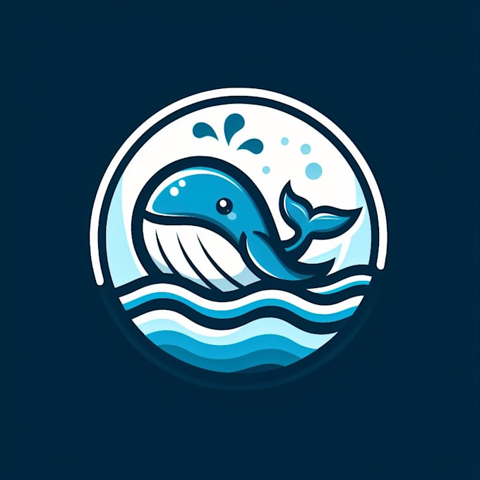 Design awesome whale sea water mascot logo with unlimited revision by ...