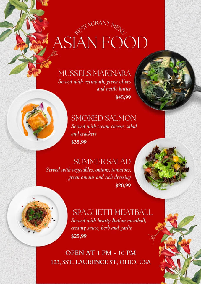 Design captivating menus, price lists, flyers, and business cards by ...