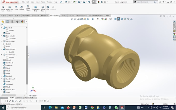 Create 2d to 3d model part design by using solidworks by Raisultanmoy ...