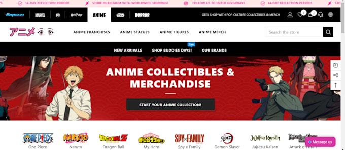 Design anime merch website anime clothing website anime website ...