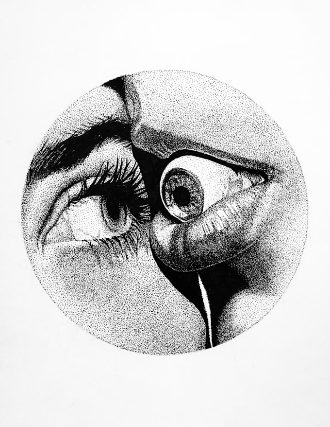 Draw super detailed stippling art for you by Live_laugh_die | Fiverr