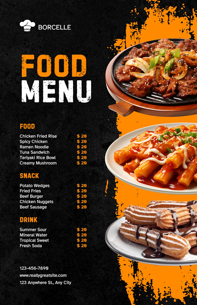 Design unique menu for your restaurant and hotel according to your ...