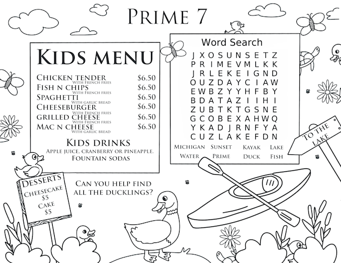 Create kids coloring menu, business menu flyer by Catlista | Fiverr