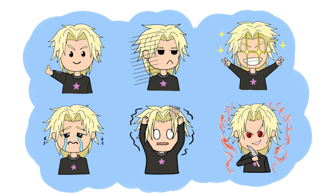 Draw cute chibi emotes by Gelllius | Fiverr