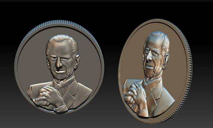 Sculpt 3d printable coin, medallion, cnc, bas relief of coin for 3d ...
