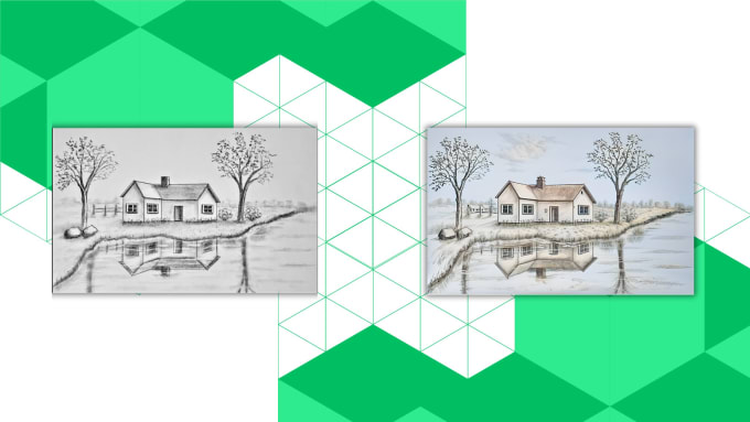 Color your pencil sketches digitally, enhance, and upscale them by ...