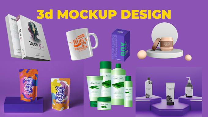 Do 3d product mockup, 3d book cover mockup, 3d mockup, product design ...