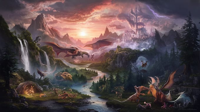 Create concept art, fantasy landscapes, background scenes by ...