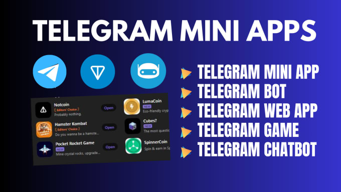 Build telegram mini app, telegram bot, telegram wep app, telegram ... Build telegram mini app, telegram bot, telegram wep app, telegram ...