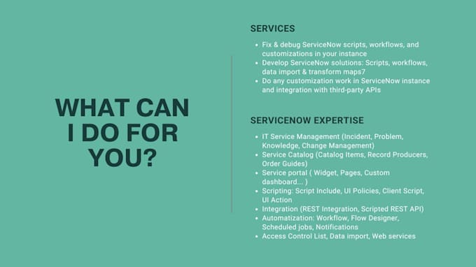 Be your full service servicenow consultant by Tarikikoubaane | Fiverr