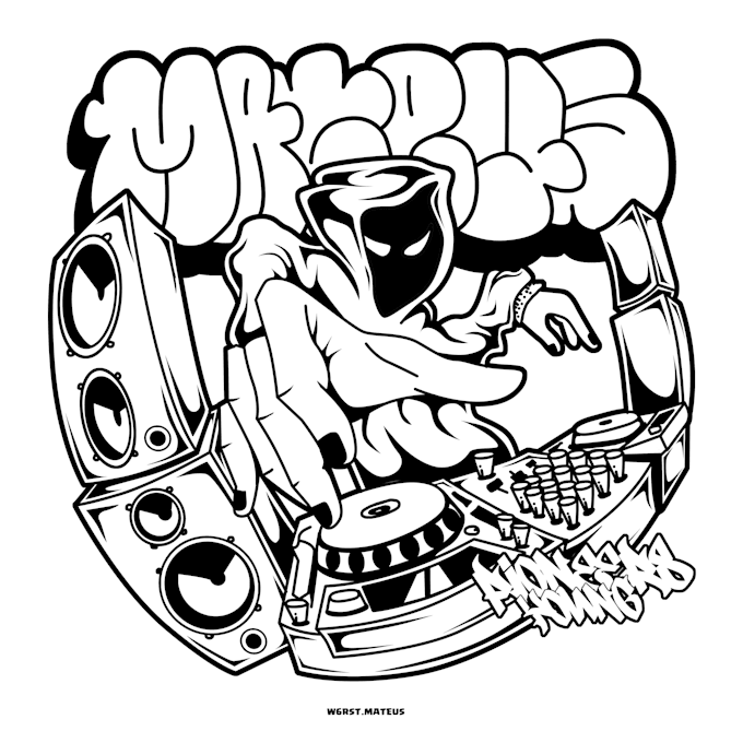 Draw a hardcore punk rock chaos graffiti illustrations for bands by ...