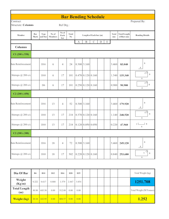 Create precise bar bending schedules for your construction projects by ...