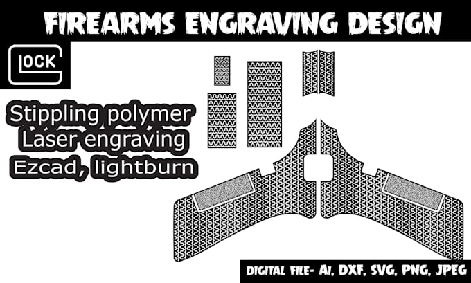 Custom laser engraving stippling pattern template for firearms by Jewel ...