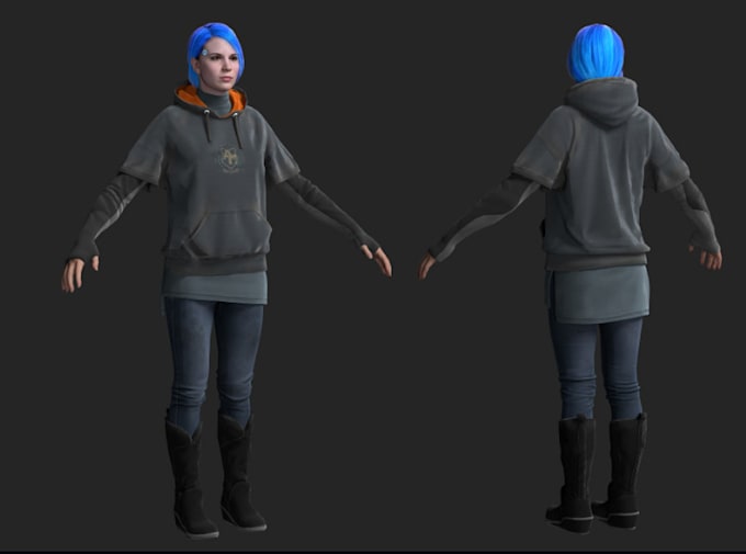Translate 2d to 3d, modular 3d character, game uv mapping, human look ...