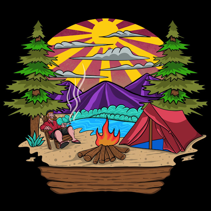 Do amazing psychedelic, beach, landscape, tshirt, stickers, trippy by ...