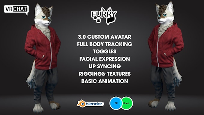 Create high quality furry avatar, 3d furry model, nsfw, 3d model ...