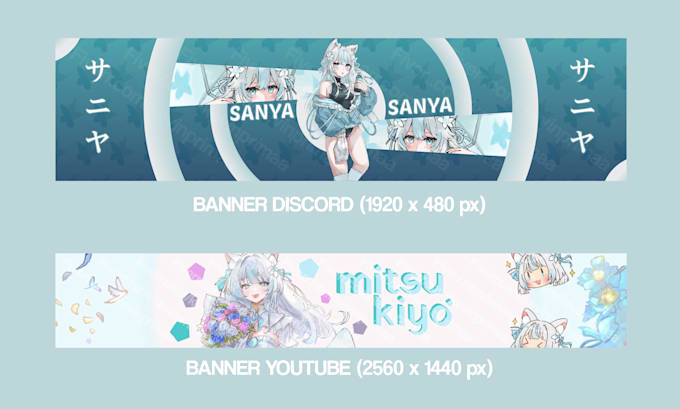 Make cute anime and vtuber social media banner and thumbnail by ...