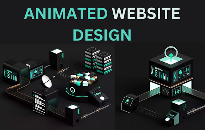 Design interactive 3d animation webflow website, add three js element ...