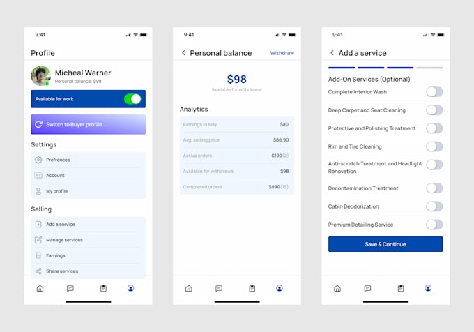 Do unique app ui ux design and advance prototype in figma by ...