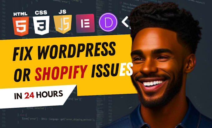 Fix wordpress website issues html css bugs or edit develop fix shopify ...
