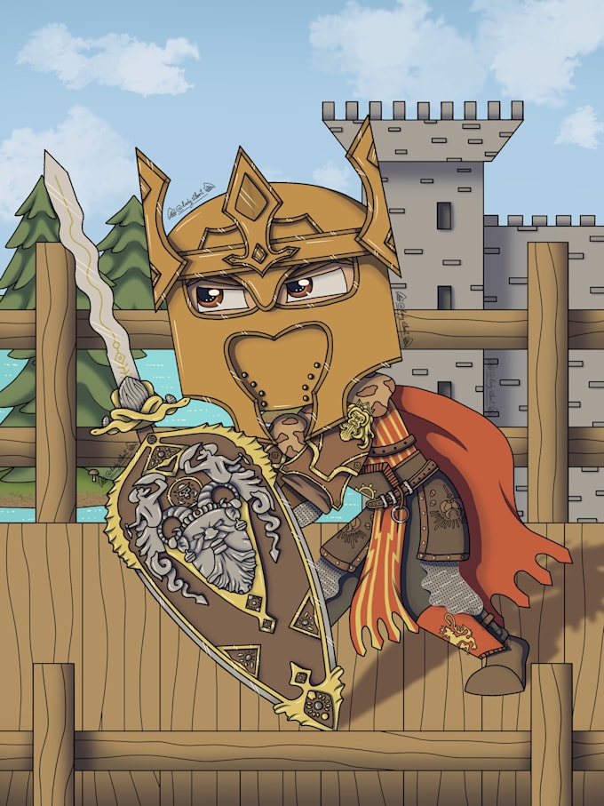 Draw your armored character in chibi style by Ladysilent | Fiverr