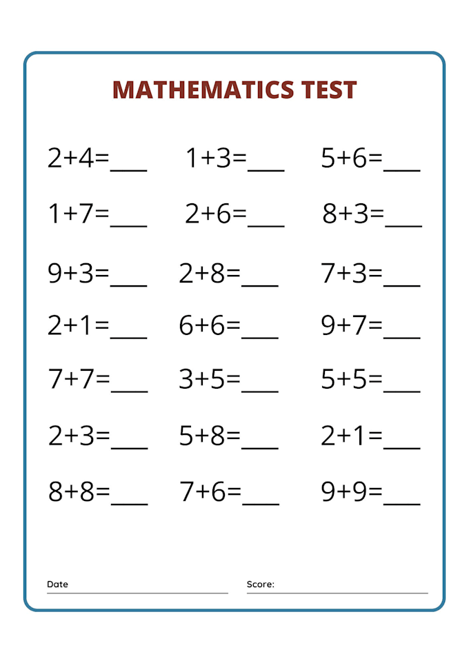Design custom math worksheets, math activity sheets for kids by Sailo_k ...