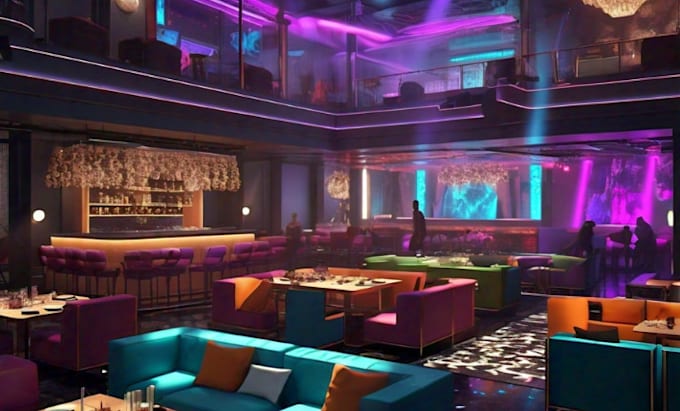 3d cgi restaurant design, nightclub with realistic 3d rendering by ...