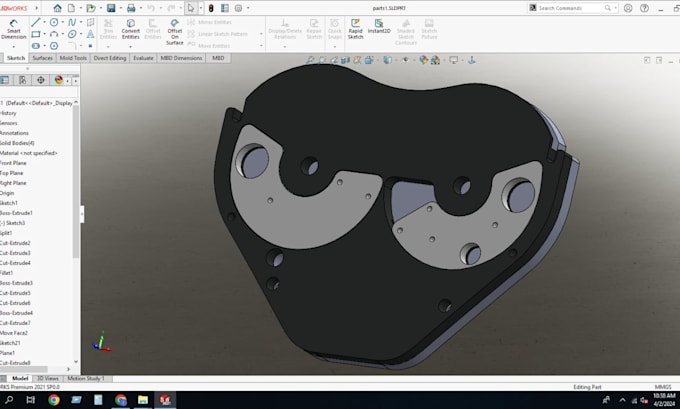 Do 3d modeling and mechanical part design in solidworks by Mostakim_1 ...
