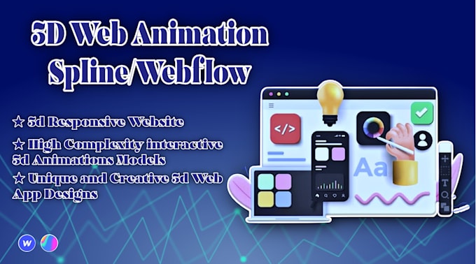 Build a 3d interactive web animation using spline by Aimindest | Fiverr