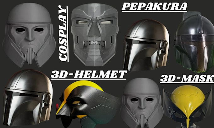 Design 3d cosplay armor,3d helmet, pepakura wearables, 3d printable ...