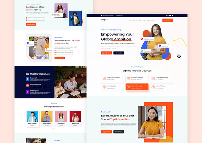 Create a responsive coaching website for trainer, speakers, consultant ...