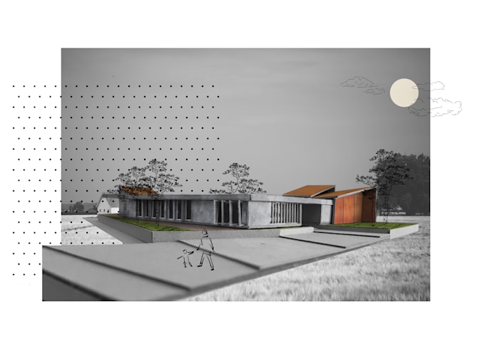 Create unique digital architectural collage visualizations by ...