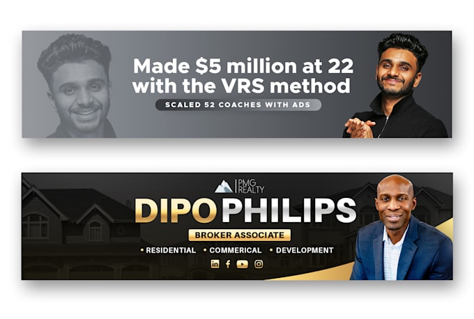 Design an attractive and professional linkedin cover banner by ...