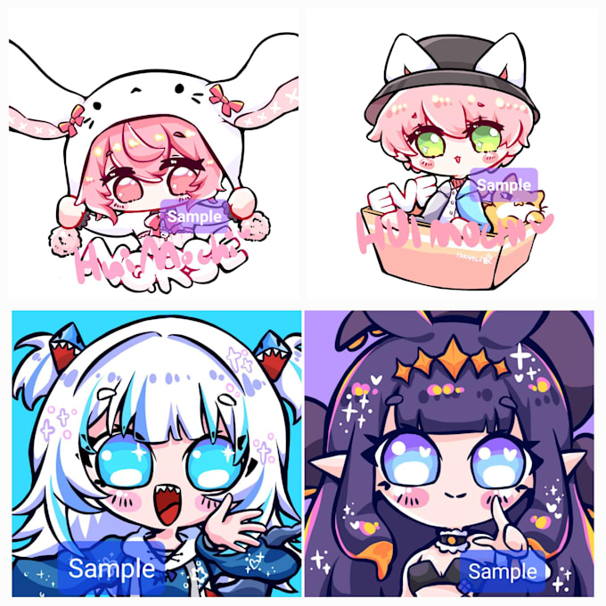 Draw digital art of an anime or chibi icon by Huimochi | Fiverr