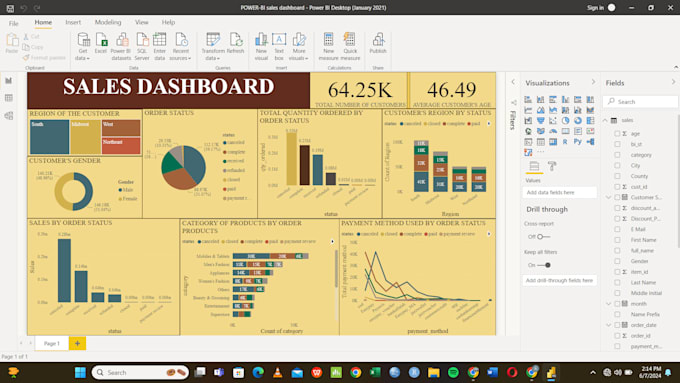 Create power bi dashboard and visualizations by Pterptah | Fiverr