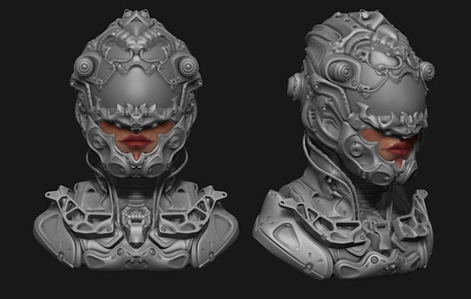 Create 3d robot character with facial lips sync, full body rig and ...