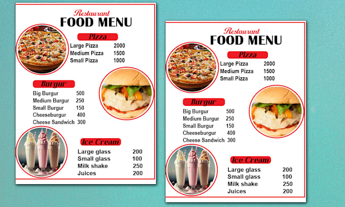 Design a best menu card by Hajira78 | Fiverr