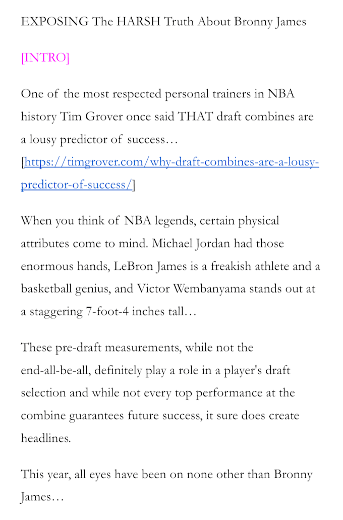 Write engaging nba scripts for your youtube channel by Clipverse | Fiverr