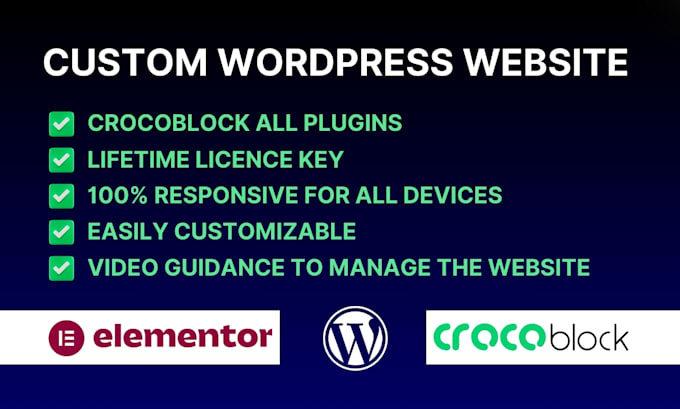 Build a custom wordpress website with crocoblock, elementor, jet engine by Devloperismail | Fiverr