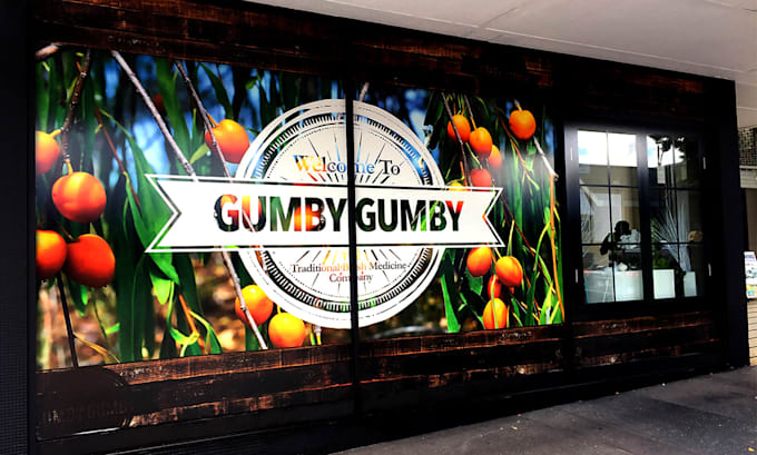 Design attractive shop front or storefront window graphics, window ...