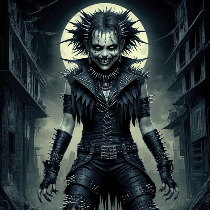 Draw dark, punk, goth, horror character in comic like style by Ladaham ...